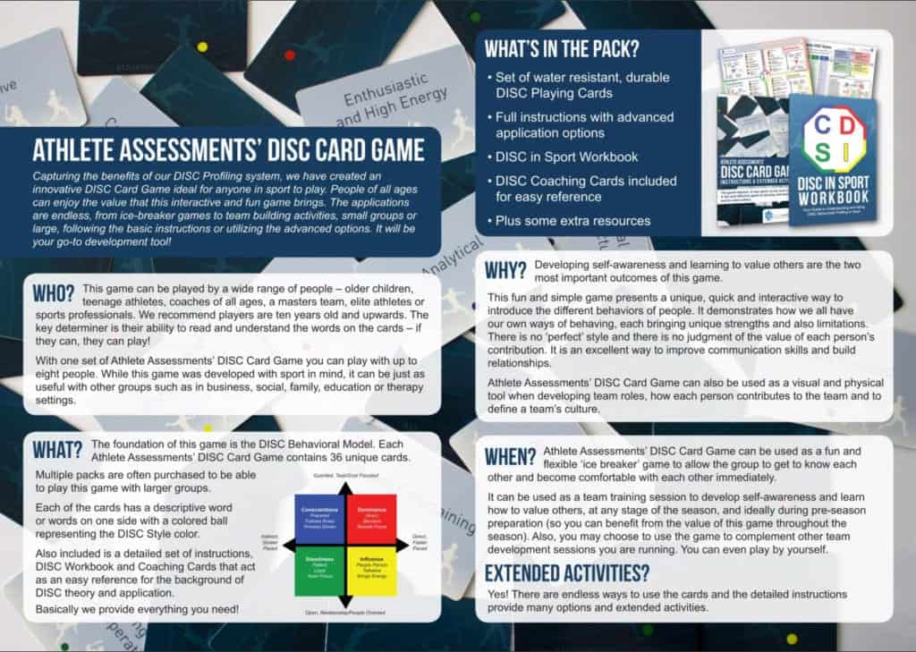 DISC Card Game for Sport | Athlete Assessments
